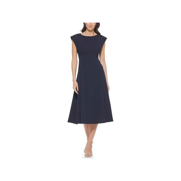 商品名：カルバン・クライン Calvin Klein Women's  Scuba Crepe Caplet A-Line Midi WOMEN色：Indigo※こちらの商品は海外お取り寄せ商品となっております。商品到着まで約2、3週間前後...