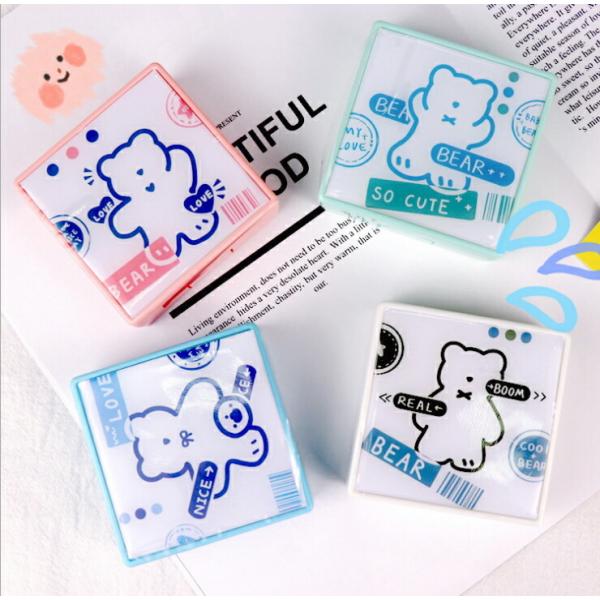 ミラー付きケース、レンズボックス、ケア液ボトル、クリップ、吸盤が入ったコンタクトレンズボックス。 ソフト用のコンタクトケース、カラーコンタクトレンズケースとなります。キャンディカラーのかわいいケースでテンションあがります。サイズ：6.9cm...