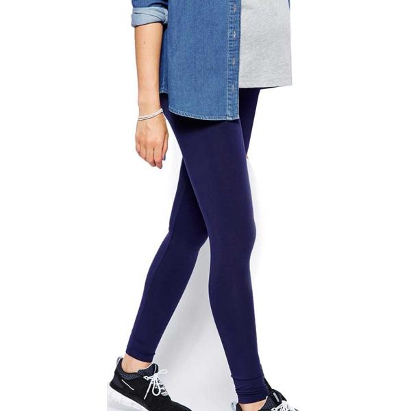 イギリスロンドン発のブランドASOSのマタニティーレギンス。シンプルでコーディネートしやすい無地のネイビーで、ソフトで伸縮性のあるファブリックを使用しています。股上が深く、お腹のカーブに沿った立体的なシルエットで、締め付け感がなく着心地バツ...