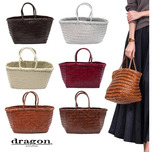 送料無料！熟練の職人によるハンドウーブン（手編み）レザーが魅力のDRAGON DIFFUSION。ブランドを代表する人気モデル「TRIPLE JUMP SMALL」は、レザーの編み込みが上品で存在感のあるメッシュバッグ、本革かごバッグです。...