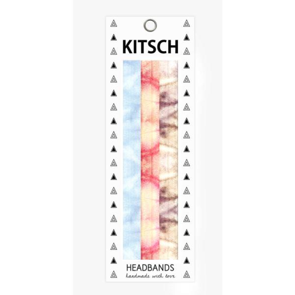 レビューを書いてメール便送料無料！セール！LA発のブランドKitsch（キッチュ）のヘアバンド。Natural Tie Dyeは、ブルー、レッド、ブラウンの淡いタイダイ模様の3本セットです。その日の気分やファッションに合わせてコーディネート...