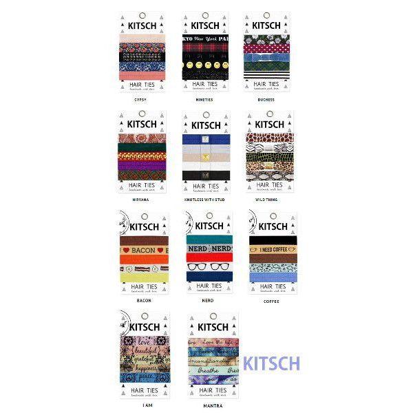 レビューを書いてメール便送料無料！LA発のブランドKitsch（キッチュ）のヘアアクセサリー。Hair Tiesは絡まりにくく、ゴム跡がつきにくい髪に優しいヘアゴムです。ブレスレットとして使ってもかわいらしい、伸縮性のあるリボンタイプのアク...