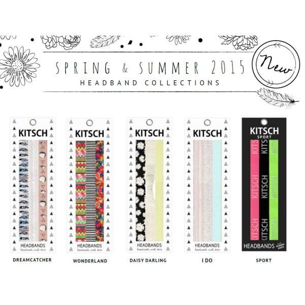 レビューを書いてメール便送料無料！LA発のブランドKitsch（キッチュ）のヘアバンド。おそろいのHair Tiesをブレスレットにして、一緒に身につけてもオシャレです。Hair Tiesと同じ素材なので締めつけ感が少なく、跡が付きにくいヘ...