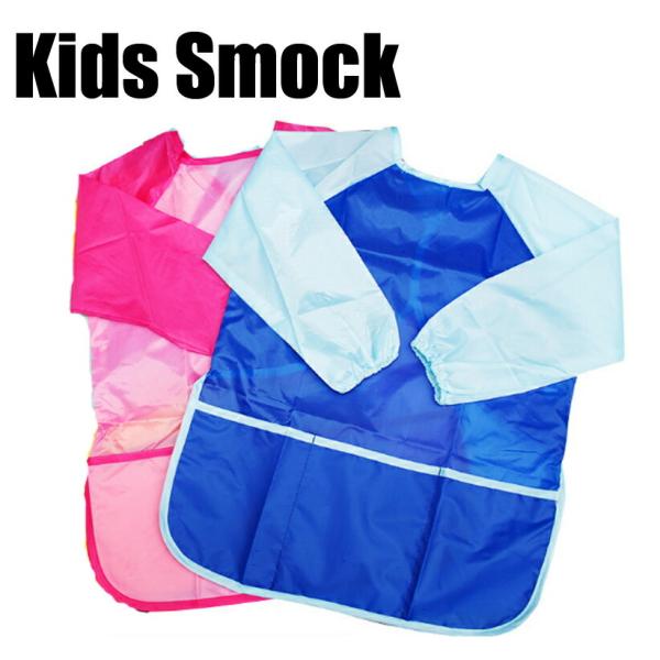 シンプルなスモックがプチプラで登場！お絵描きや粘土遊びなども思いっきりできますね。3つのポケットが付いてますので便利です。ワンサイズ：110〜130サイズ程度（110のお子様は少し大きめ、120サイズのお子様はいい感じ、130サイズのお子様...