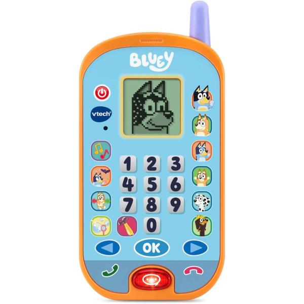 ブルーイ リングリングフォン Bluey Ring Ring Phone VTech大人気アニメ「Bluey（ブルーイ）」のキャラクターたちの声を、英語音声で楽しめる VTech のインタラクティブおもちゃです。電話ごっこ・サウンド遊び・数...