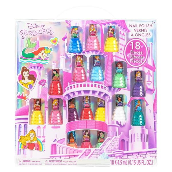 ディズニー プリンセス お城のギフトBOX 子供用マニキュア 18 本セット はがせるマニキュア TownleyGirl 輸入品ディズニープリンセスの世界観がそのまま楽しめる、はがせる子供用マニキュア18本セット（豪華お城デザインBOX入り...