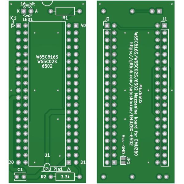 MEZ6502専用プリント基板です。詳細は開発者のサイトをご参照ください。https://github.com/satoshiokue/EMUZ80-6502https://github.com/satoshiokue/MEZ6502