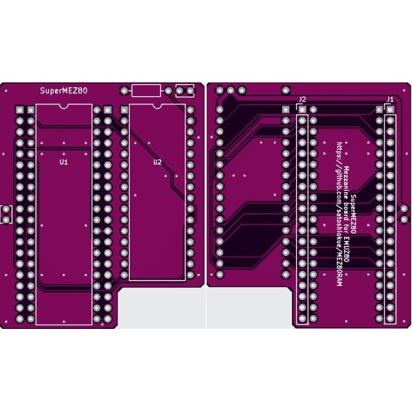 MEZ80RAM専用プリント基板です。詳細は開発者のサイトをご参照ください。https://github.com/satoshiokue/SuperMEZ80https://github.com/satoshiokue/MEZ80RAM