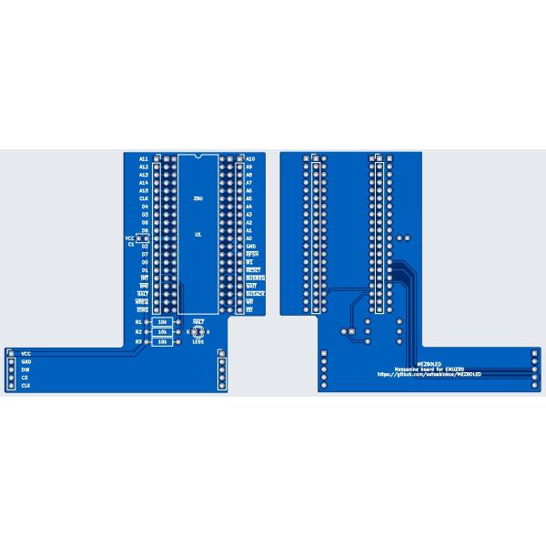 MEZ80LED専用プリント基板です。詳細は開発者のサイトをご参照ください。https://github.com/satoshiokue/EMUZ80-LEDhttps://github.com/satoshiokue/MEZ80LED