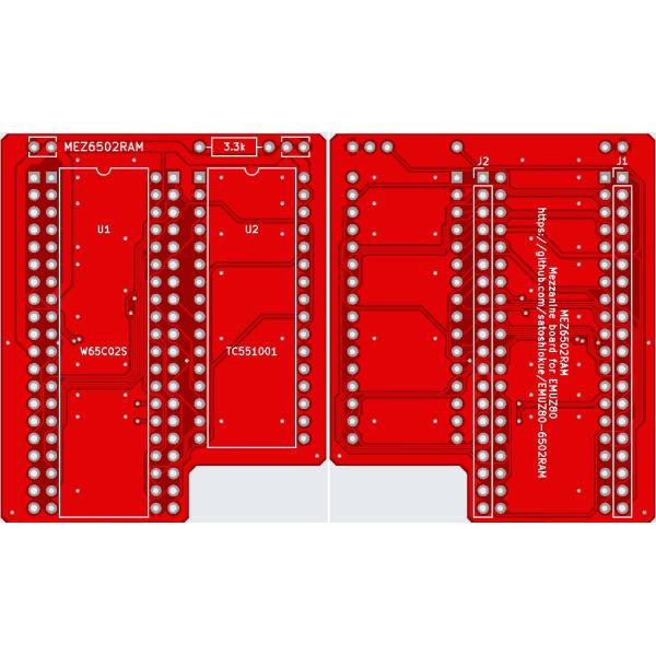 ME6502RAM専用プリント基板です。詳細は開発者のサイトをご参照ください。https://github.com/satoshiokue/MEZ6502RAMhttps://github.com/satoshiokue/EMUZ80-65...