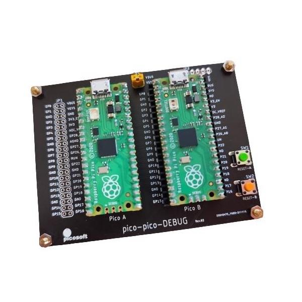 Raspberry Pi Pico(RPP)での開発を支援するボードです。専用プリント基板のみの販売です。１．RPPにプログラムを書き込むには、BOOTボタンを押しながらリセットして書込みモードにする必要があります。RPP本体にはリセットボ...