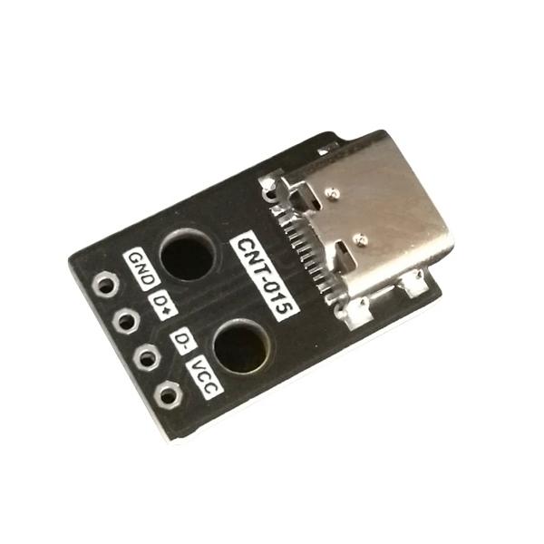 USB Type-Cコネクタを2.54mmピッチに変換する基板です。USB Type-Cコネクタは実装済みで、GND、D+、D-、VCCを引き出しています。