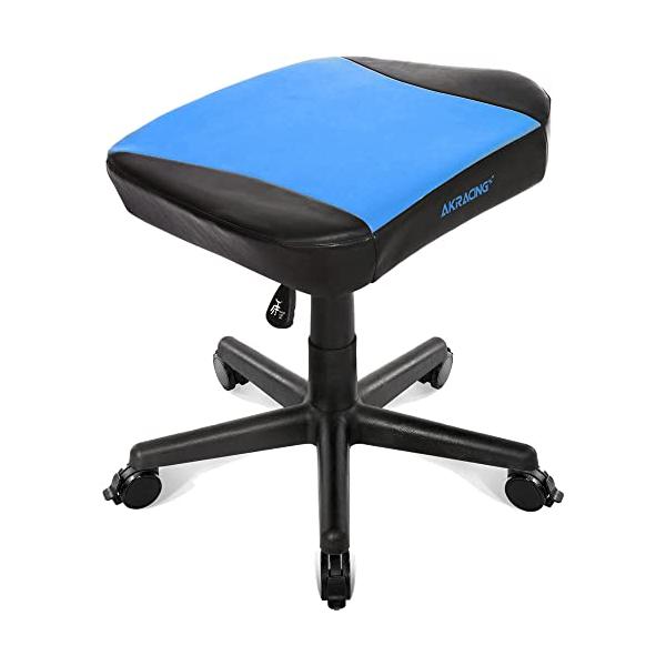 単品ブルー/中型/AKR-FOOTREST-BLUE・Color:ブルー・パッケージ個数:1・【材質】PUレザー(張地)、高反発モールドウレタンフォーム(クッション材)、スチール(フレーム、シリンダー)、合成樹脂(ホイール、ホイールベース)...