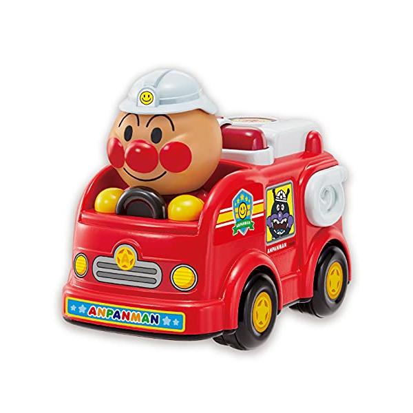 消防車レッド/ワンサイズ/4971404318380・Style:消防車・アンパンマンのはたらくのりものシリーズ!・本体上部のボタンを押すと、アンパンマンとカレーパンマンのおしゃべりが鳴ります。・手で転がすとおしゃべりや走行音などが鳴ります...