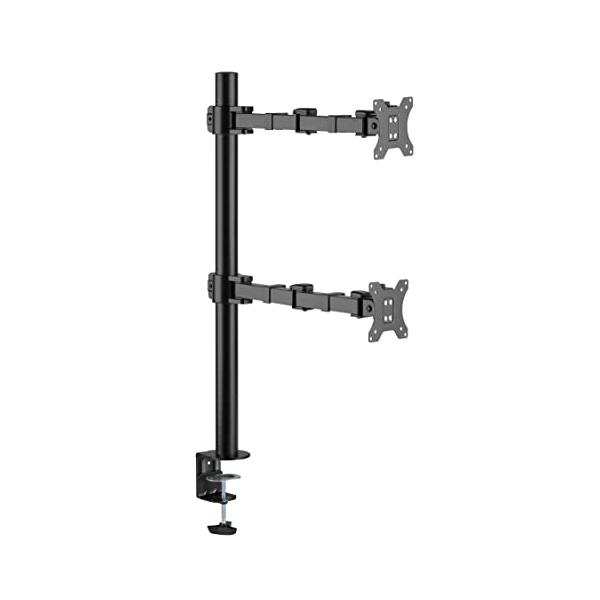 ブラック/-/GH-AMDL2V-BK・パッケージ個数:1・高さ805mmのロングポール、縦並び2画面 液晶ディスプレイアーム・マルチディスプレイに最適な水平可動アーム・大き目のクランプ式で、机にしっかり固定・ケーブルをスッキリまとめられる...