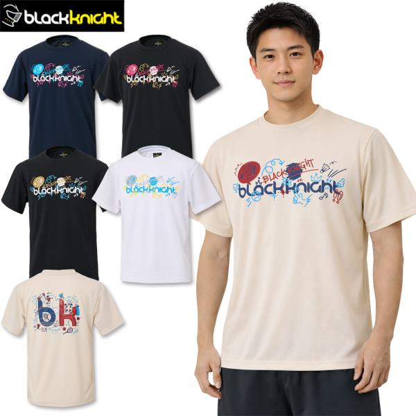 black knight(ブラックナイト)のドライＴシャツです。<br>練習も楽しく、グラフティアートなポップなbkプリントTシャツ。