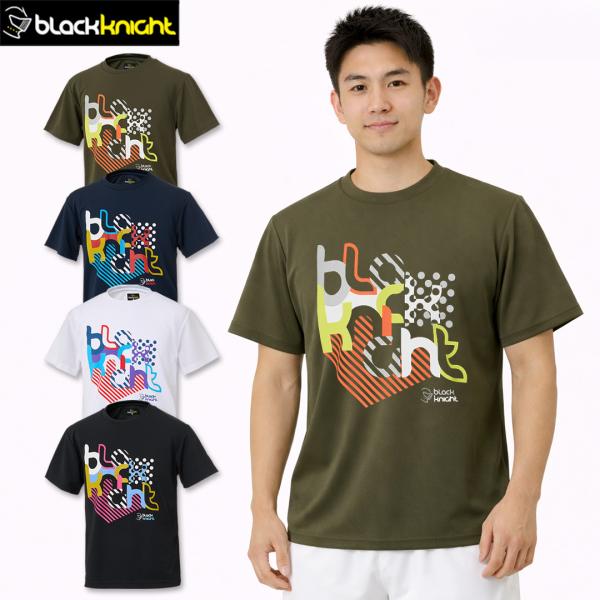 black knight(ブラックナイト)のドライＴシャツです。<br>スクリーントーンデザインの力強い迫力があるロゴが特徴のbkTシャツ