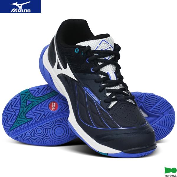 mizuno(ミズノ)のバドミントンシューズ、ウエーブファング2です。安定性はそのままに、新たな構造でスムーズなランジ動作をサポート！日本バドミントン協会検定合格品