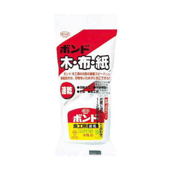 [特長]●ホルムアルデヒド・フタル酸系可塑剤は使用していません。●乾燥後はほぼ透明になり、刃物を傷めずに切削加工ができます。●環境に優しい接着剤です。[仕様]●色：乳白色●容量(g)：50●JIS S6040規格品●ブリスターパック入●無溶...