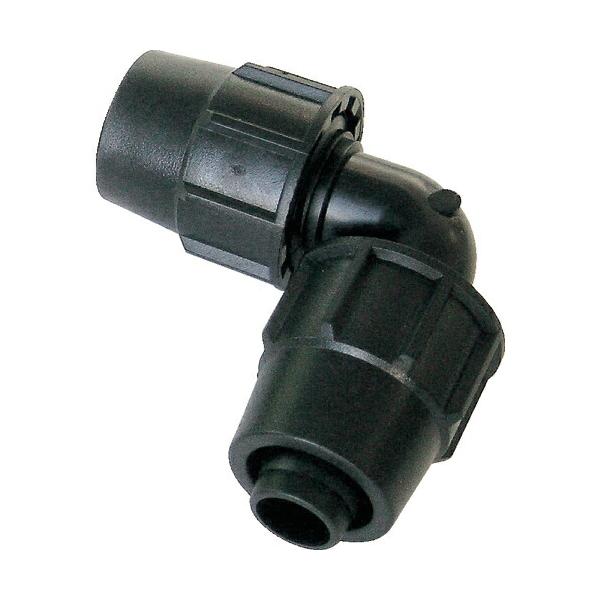 [特長]●16mmポリチューブ、ドリップチューブを直角に曲げる時に使います。●専用工具を使わず差し込むだけで接続できます。[仕様]●最大使用可能水圧(MPa)：0.5●最適使用圧力(kPa)：300●長さ(mm)：63●適合ホース：C10D...