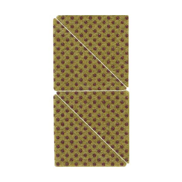 [特長]●シリコンの特殊ドット加工ですべり止め効果抜群です。[仕様]●幅(mm)：67●奥行(mm)：52●厚さ(mm)：3●色：茶●形状：三角●タイプ：A1484●粘着タイプ●床暖房OK[材質／仕上]●ポリエステル、シリコン、アクリル系粘着剤