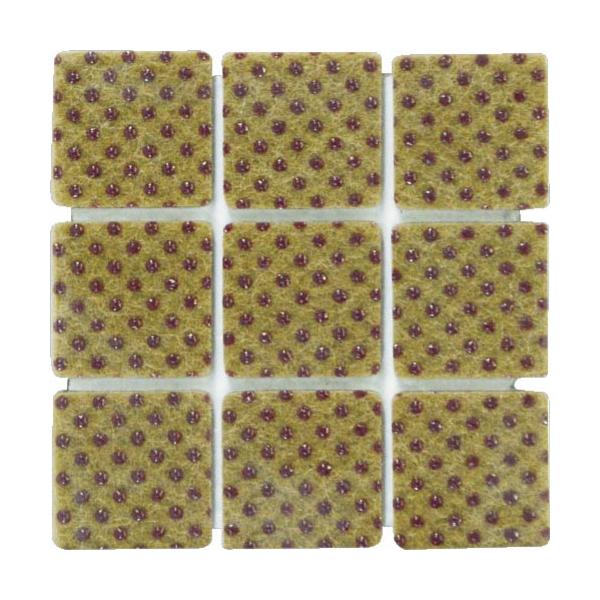 [特長]●シリコンの特殊ドット加工ですべり止め効果抜群です。[仕様]●幅(mm):25●奥行(mm):25●厚さ(mm):3●色:茶●形状:角●粘着タイプ●床暖房OK[材質／仕上]●ポリエステル、シリコン、アクリル系粘着剤