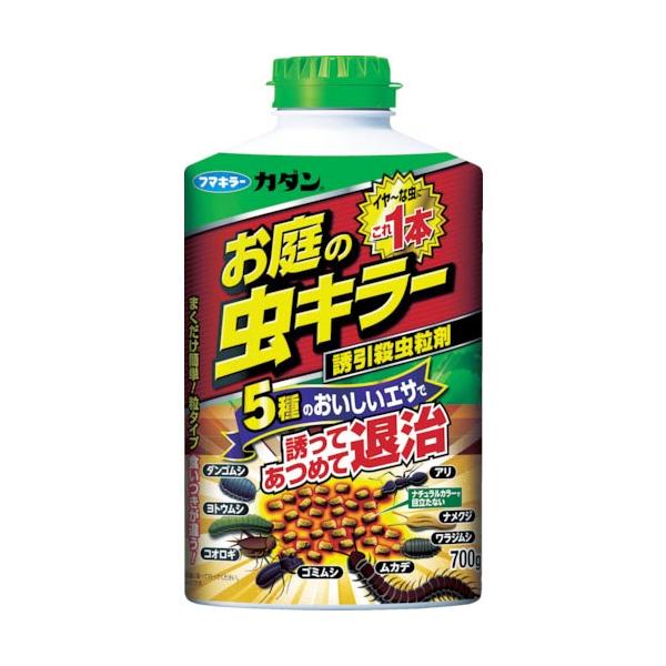 [特長]●お庭のイヤな虫にこれ一本で効果を発揮します。●5種類の食材をブレンドしたエサで強力に引き寄せます。●少ない量でもしっかりと効果を発揮します。●まいても目立ちにくいです。●春から秋の虫に効きます。[仕様]●効果持続目安：約1〜2週間...
