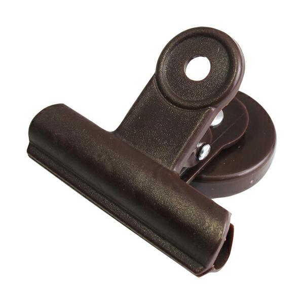 [特長]●シンプルで強力なクリップです。●裏面傷防止フィルム貼合なので、スチール面を傷つけません。[仕様]●色：ブラウン●縦(mm)：35●横(mm)：52●A4コピー用紙保持枚数：100枚[材質／仕上]●異方性フェライト磁石●ABS樹脂（...