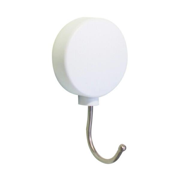 [特長]●フック部分が左右にスイング、収納できるので未使用時邪魔になりません。●磁着面に特殊すべり止めが貼ってあり、相手面を傷つけず、汚しません。[仕様]●平行耐荷重(kg)：3●色：白●縦(mm)：80●横(mm)：45●厚さ(mm)：8...