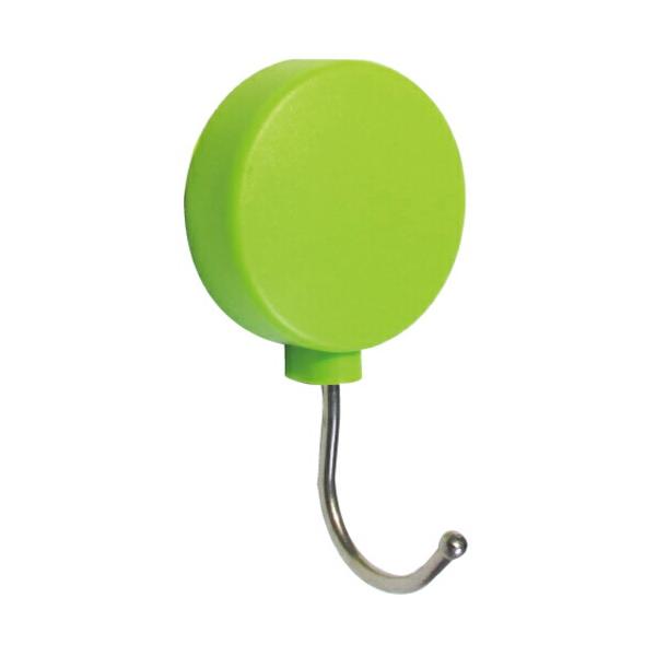 [特長]●フック部分が左右にスイング、収納できるので未使用時邪魔になりません。●磁着面に特殊すべり止めが貼ってあり、相手面を傷つけず、汚しません。[仕様]●平行耐荷重(kg)：3●色：薄緑●縦(mm)：80●横(mm)：45●厚さ(mm)：...