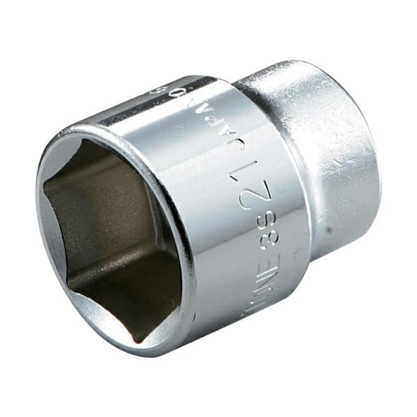 [特長]●スタンダードタイプの対辺6角形状です。●差し込み後、トルクをかけてもナメにくくなっています。[仕様]●差込角(mm)：9.5●対辺寸法(mm)：21●全長(mm)：32●対辺形状：6角●対辺(mm)：21[材質／仕上]●構造用鋼