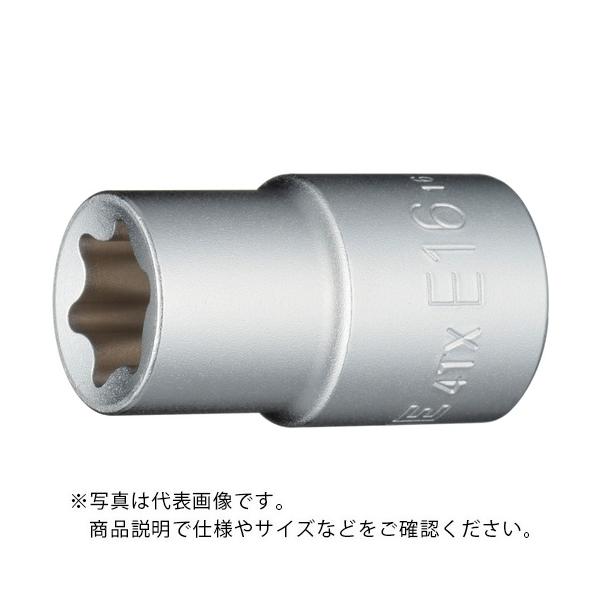 [特長]●E型トルクス［［Ｒ下］］ソケットです。●自動車整備に最適です。[仕様]●呼びNo.：E16●先端寸法(mm)：18.3●差込角(mm)：12.7●全長(mm)：40[材質／仕上]●構造用鋼