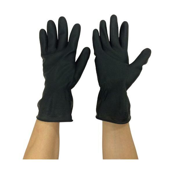 [特長]●突き刺し、引き裂きに強く柔らかい天然ゴム製です。●手袋内面は特殊パイル加工により着脱がスムーズです。[仕様]●色：ブラック●サイズ：SS●全長(cm)：25.5●手のひら周り(cm)：19.0●中指長さ(cm)：7.5●厚さ(mm...