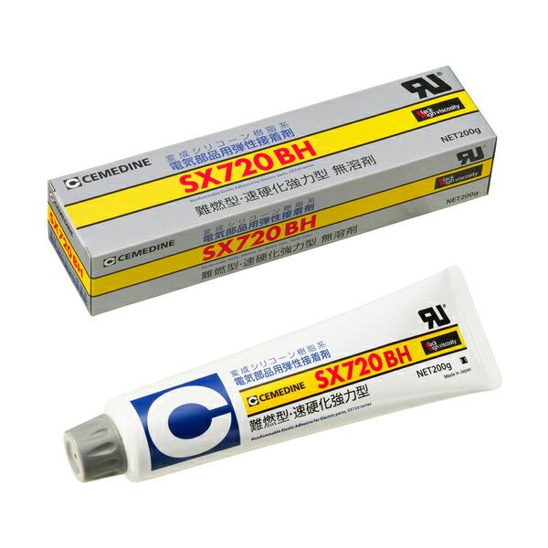 [特長]●難燃タイプ（UL94V-0認定）の接着剤です。●一液常温湿気硬化型弾性接着剤です。●初期立ち上がりが速く、耐久性に優れます。●シロキサンフリーです。[仕様]●色：黒●容量(g)：200●容量(kg)：0.2●粘度(mPa・s)：8...