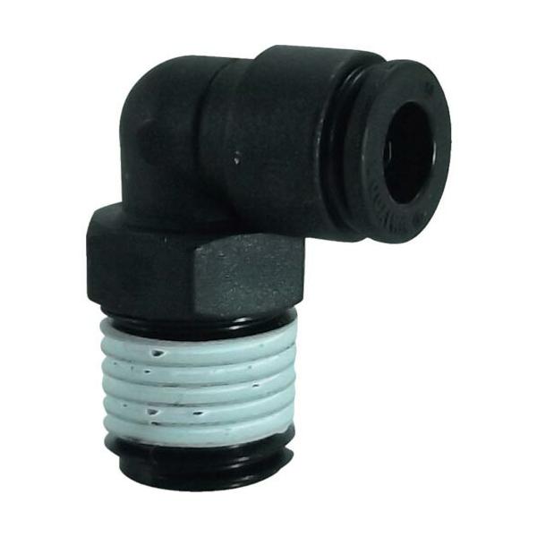 [仕様]●適合チューブ外径D(mm)：6●接続口径：R1/4●六角対辺(mm)：14●使用流体：空気、水●使用圧力：1MPa(空気)、0.3MPa(水)●流体温度(℃)：-5〜60℃(空気)、5〜40℃(水)[材質／仕上]●本体:難燃性ポリ...