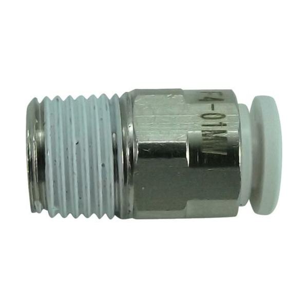 [特長]●PBT樹脂を採用し、スパッタ等の延焼事故を防止。●空気圧汎用型継手では初の軽量化を実現。[仕様]●適合チューブ外径D(mm)：4●接続口径：R1/8●六角対辺(mm)：10●流体温度(℃)：-5〜60℃(空気)、5〜40℃(水)●...