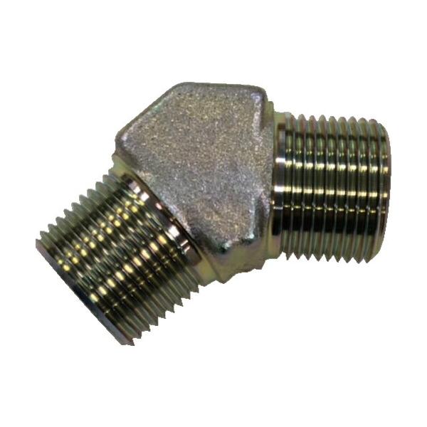 [特長]●R(PT)-G(PF)（メスシート）のオス45°エルボです。[仕様]●形状：45度エルボ●ねじ寸法T1：R3/8●ねじ寸法T2：G3/8●A寸法(mm)：22●B寸法(mm)：22●タイプ：メスシート●使用温度範囲:-40〜100...