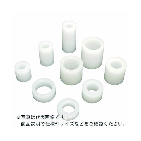 [特長]●材料はポリアセタールを使用していますので耐熱性、耐薬品性に優れています。[仕様]●全長(mm)：30●内径(mm)：6.2●外径(mm)：9●色：白●使用ねじ：M5用[材質／仕上]●ポリアセタール(UL94HB)