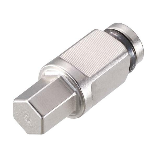 [特長]●凹タイプのラチェットに取付けて、全長が短く使えます。●狭い場所での使用に最適です。[仕様]●差込角(mm)：9.5●全長(mm)：27.5●先端寸法(mm)：8●対辺寸法(mm)：8[材質／仕上]●構造用鋼