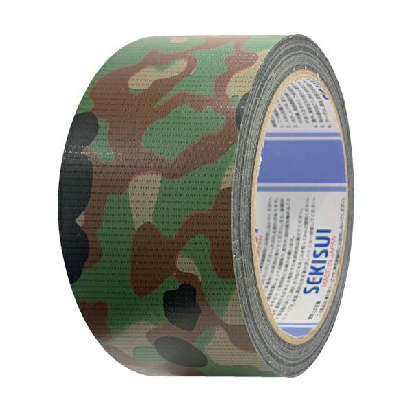 [特長]●ポリエチレン、ポリプロピレンラミネート紙にも貼りつき、重ね貼りもできます。[仕様]●色：迷彩●幅(mm)：50●長さ(m)：25●厚さ(mm)：0.11●テープカット条件：手で切断可能●粘着力(N/10mm)：2.2●粘着力(N/...