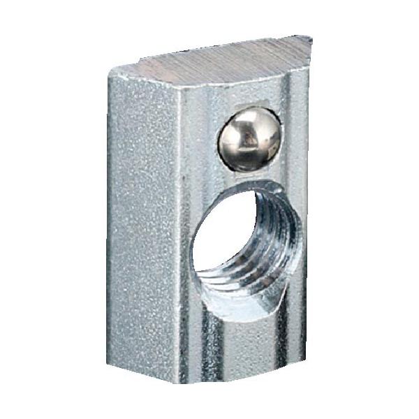 [特長]●フレームのＴ溝に挿入する専用ナットです。●ワンタッチで後入れ可能。またスベリ防止機能付です。[仕様]●適合ボルト：M5●Ｍ５用●Ｔ溝幅6mm用●ナット挿入：後入れ●スベリ防止機能付き[材質／仕上]●炭素鋼(S10C)[注意]●提供...