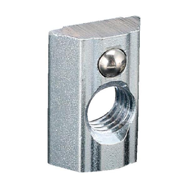 [特長]●フレームのＴ溝に挿入する専用ナットです。●ワンタッチで後入れ可能。また、スベリ防止機能付です。●ステンレスのため、導電機能付きです。[仕様]●適合ボルト：M5●適合溝幅(mm)：10●導電機能●ナット挿入：後入れ●スベリ防止機能付...