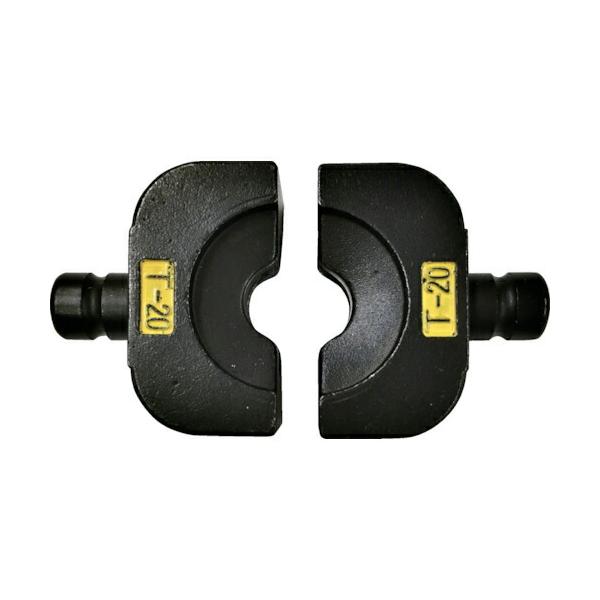 [特長]●CT-8及びEW-8シリーズの専用ダイスです。●T形コネクターの確実な圧縮作業が出来ます。[仕様]●サイズ：T-20●T形コネクターT20用圧縮ダイス●ダイス幅30mm、軸8mm