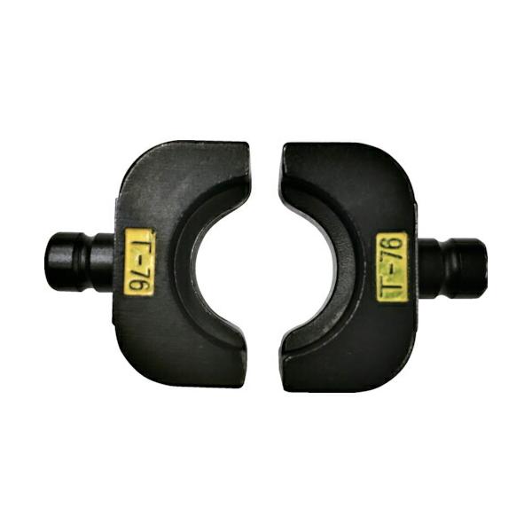 [特長]●CT-8及びEW-8シリーズの専用ダイスです。●Ｔ形コネクターの確実な圧縮作業が出来ます。[仕様]●サイズ：T-76●Ｔ形コネクターＴ76用圧縮ダイス●ダイス幅３０ｍｍ、軸８ｍｍ