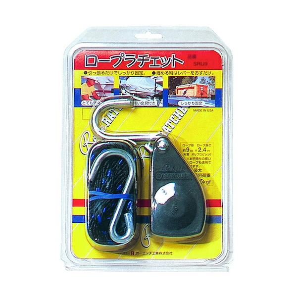 [特長]●引っ張るだけで簡単に固定出来ます。[仕様]●使用荷重(kg)：115●ロープ(mm×m)：9×2.4●ロープラチェット[材質／仕上]●ロープ：ポリプロピレン