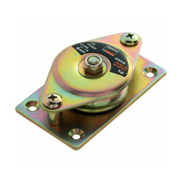 [特長]●シンプルで安価な固定滑車です。●プラスドライバー１本で、ロープを途中からでも装着できます。[仕様]●基本使用荷重(t)：0.125●最大使用ロープ径(mm)：8●車数：1●車径(mm)：50●寸法(mm)A：32●寸法(mm)B：...