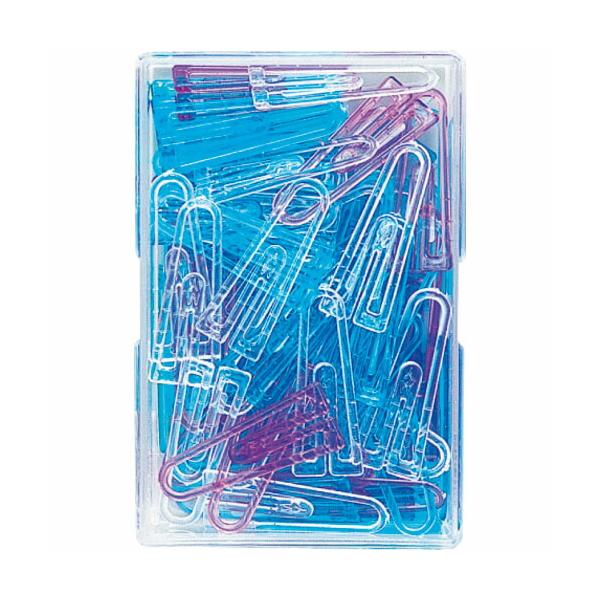 [特長]●プラスチックの錆びないゼムクリップです。[仕様]●サイズ：プチ(25mm)●挟口寸法(mm)：9●色：マリンカラー4色アソート●縦(mm)：25●横(mm)：9[材質／仕上]●ＰＳ樹脂