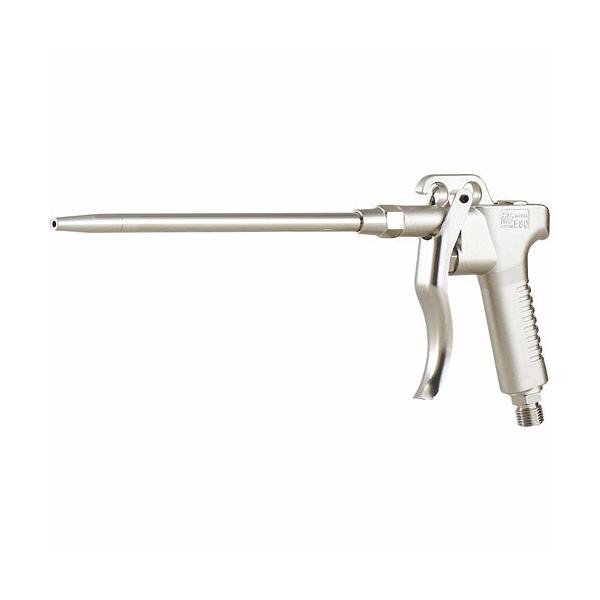 [特長]●衝突圧強力タイプです。[仕様]●ノズル長(mm)：200●ノズル口径(mm)：3●ノズル取付口：G1/8●エア取付口：G1/4●全長(mm)：285●・最高使用圧力1Mpa・引金落下防止ピン付・上下両用[材質／仕上]●アルミダイカスト