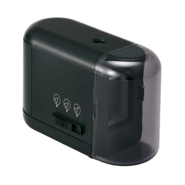 [特長]●乾電池式鉛筆削りです。●芯先径調整(6段階)が可能です。[仕様]●色:ブラック●刃の耐久回数:2000回・電池250回(エボルタ連続使用の場合、計算値)[材質／仕上]●本体:ABS樹脂●クズケース:PS●モーター:ACモーター[注...