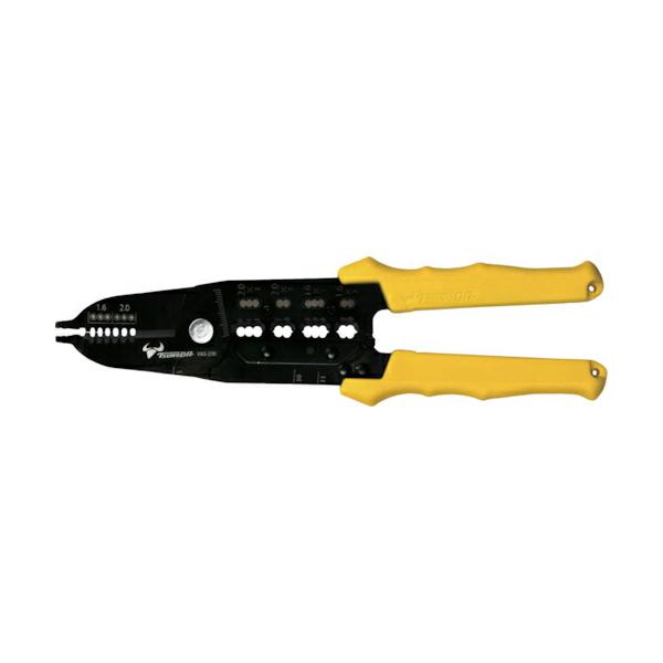 [特長]●電気工事士技能試験推奨工具です。●1丁で外装ストリップ、芯線被覆ストリップ、のの字曲げ、スケール、ケーブル切断の5つの便利な機能を装備しています。●芯線を傷つけにくいストリップ補助バネ付です。●エラストマーグリップ仕様です。●スト...